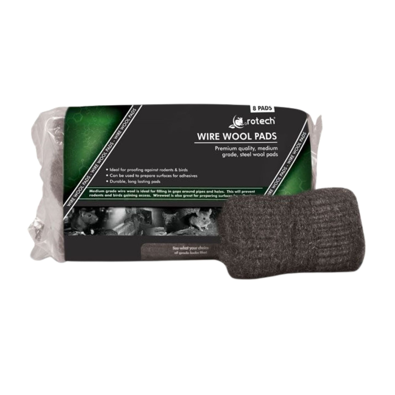Rodent Proofing Wire Wool – Chew-Resistant Barrier – 8 Pads – PestBuddy